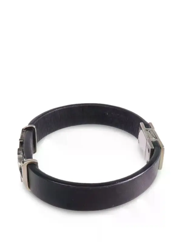 Saint Laurent Logo-appliqué Leather Bracelet