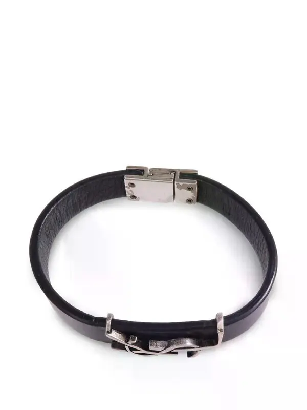 Saint Laurent Logo-appliqué Leather Bracelet