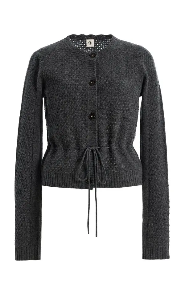 THE GARMENT Belted Wool-cashmere Cardigan - Grey