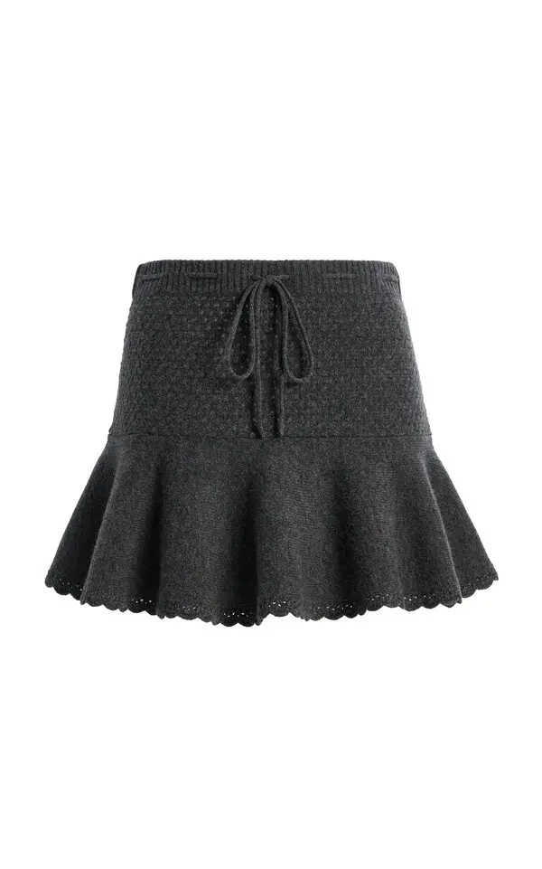THE GARMENT Crochet Wool-cashmere Mini Skirt - Grey