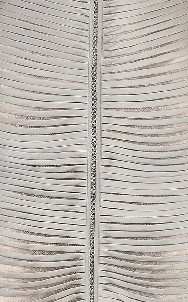 FRANCESCA MIRANDA Halterneck Silk Dress With Hand-sewn Fringes
