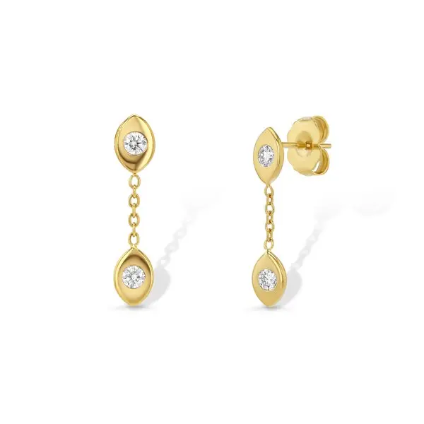 JEWELBIRD Diamond Eye Drop Earrings