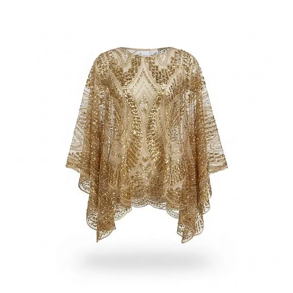 NALÈ Beaded Embellished Cape Top