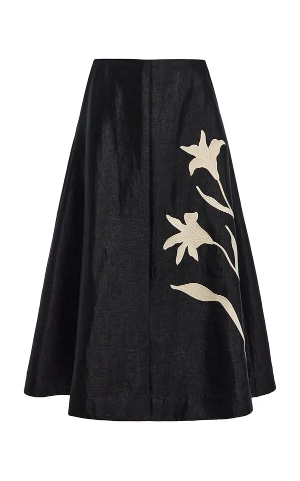BY MALENE BIRGER Josefine Floral A-line Skirt - Black