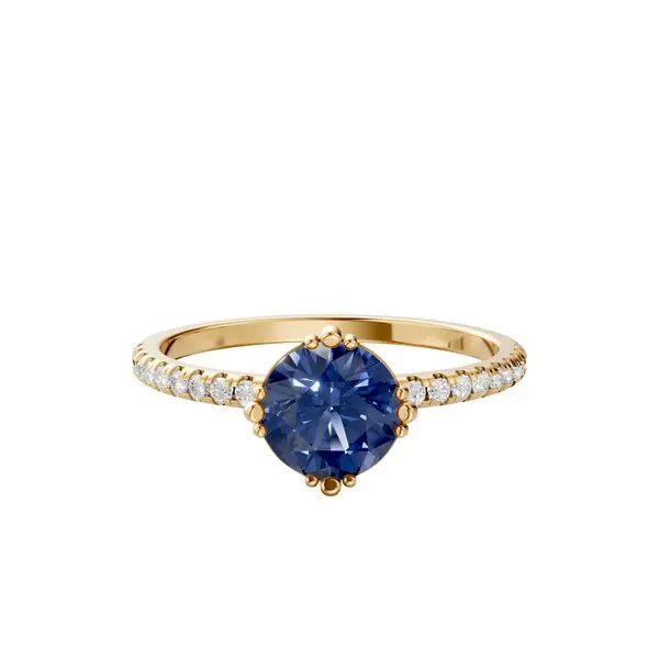 AYA FINE JEWELRY Valentine's Day Blue Sapphire Ring In 14k Gold - Yellow
