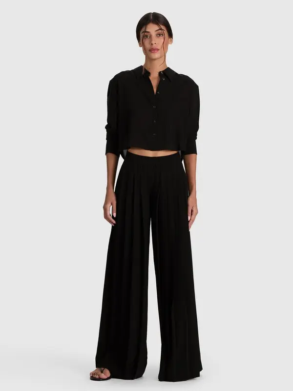 Alice + Olivia Leon Button Down - Black