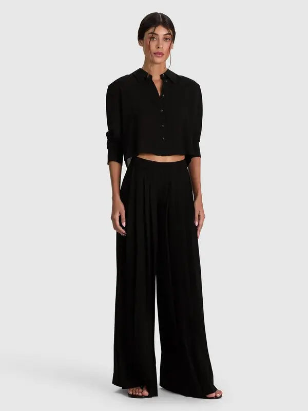 Alice + Olivia Leon Button Down - Black