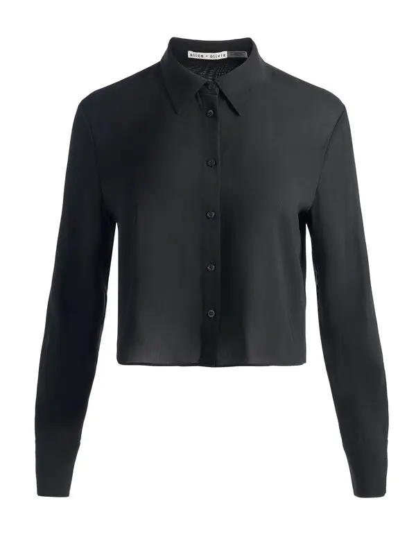 Alice + Olivia Leon Button Down - Black
