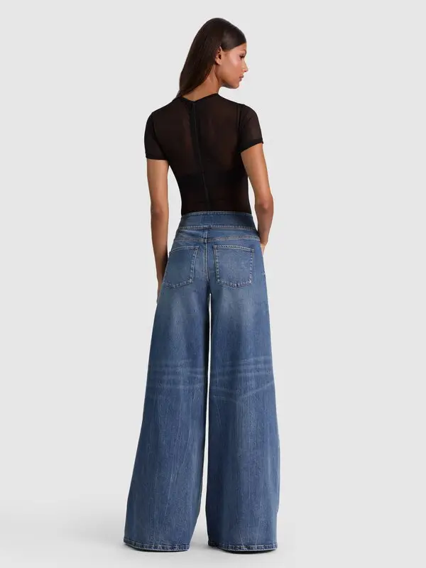Alice + Olivia Whitney Sheer Seamed Bodysuit