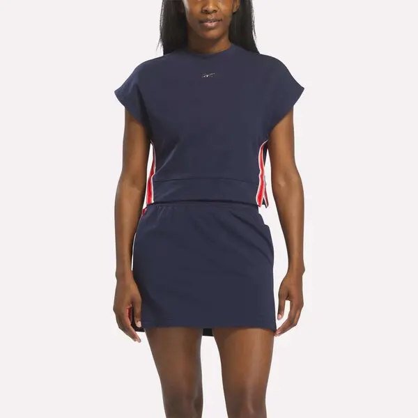 REEBOK Logo Short Sleeve Crewneck Sweatshirt - Vector Navy