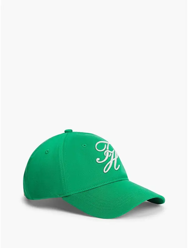 Tommy Hilfiger Embroidered Script Monogram Baseball Cap - Spring Emerald
