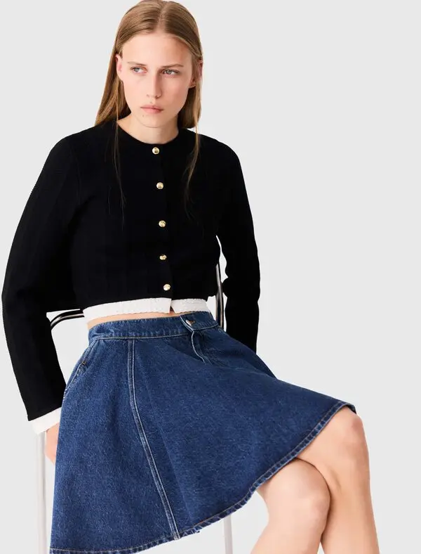 Maje Cardigan With Contrast Band