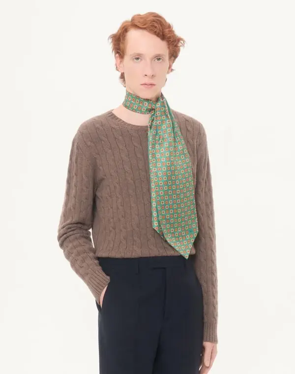 Valentino Garavani Silk Ascot With Pointy Motif