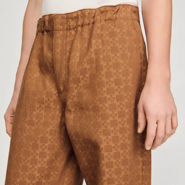 Sandro Wide-leg Jacquard Squarecross Jeans