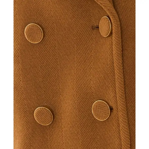 Chloé Double-breasted Wool Herringbone Coat