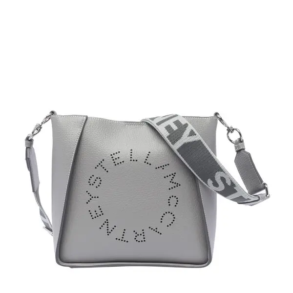 Stella McCartney Logo Perforated Crossbody Bag - Gray