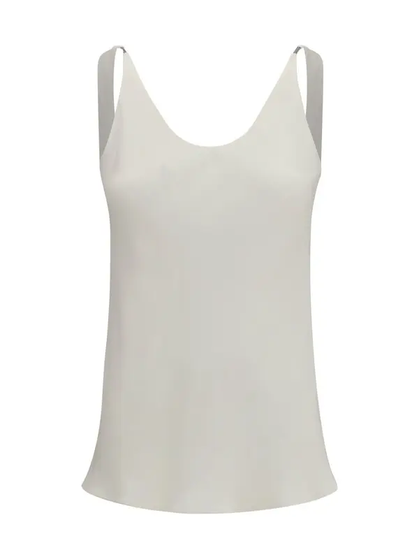 Brunello Cucinelli Silk Crêpe Sablé Top - Multicolor