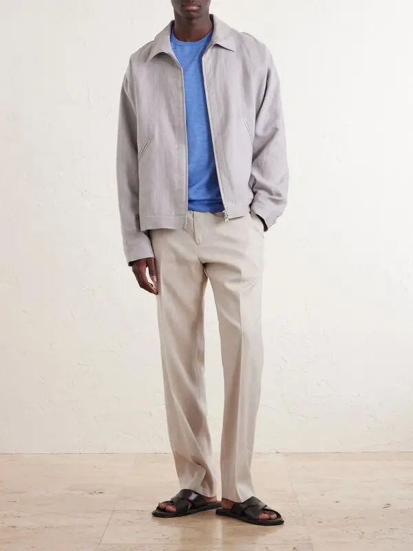 Paul Smith Straight-leg Linen And Wool-blend Trousers