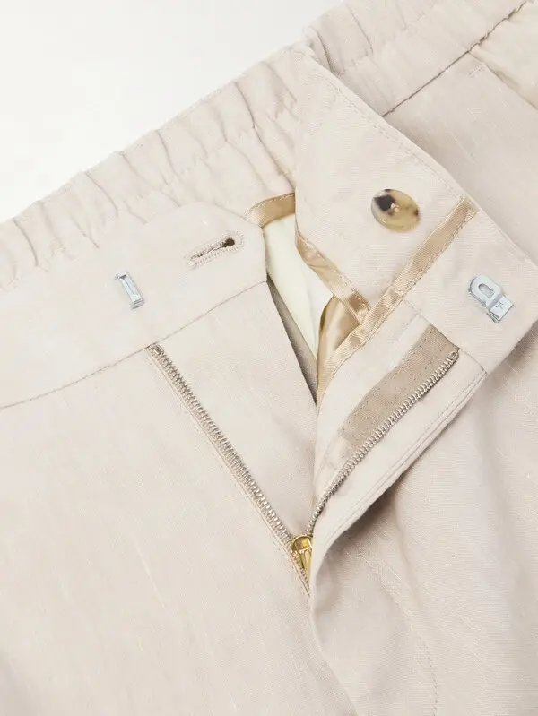 Paul Smith Straight-leg Linen And Wool-blend Trousers