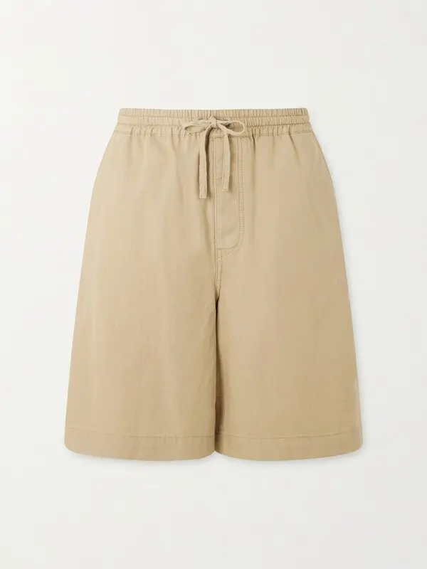 Loewe Straight-leg Cotton Drawstring Shorts - Neutrals