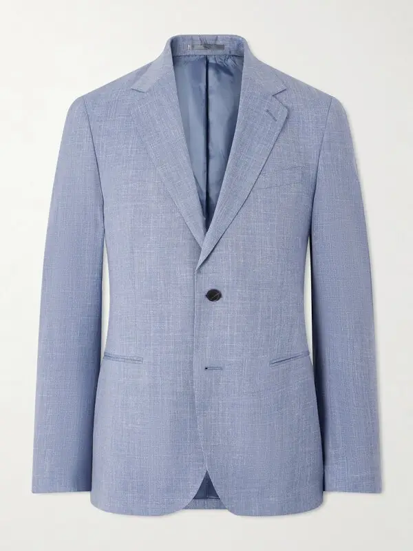 Mr P. Wool, Silk And Linen-blend Suit Jacket - Blue