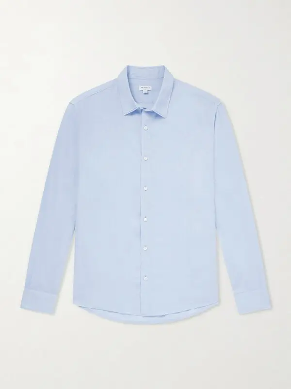 Sunspel Linen Shirt - Blue