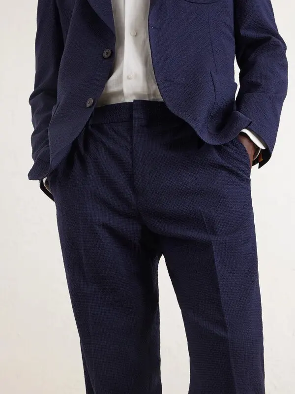 Paul Smith Straight-leg Wool-blend Seersucker Suit Trousers