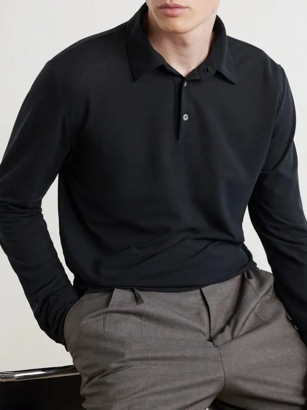 SLOWEAR Slim-fit Flexwool Polo Shirt