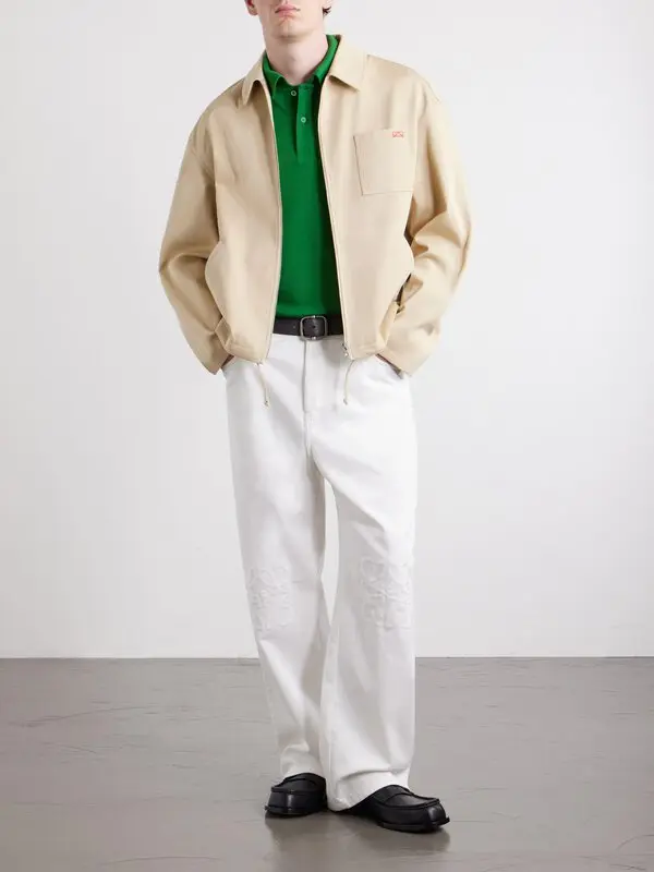 Loewe Cotton-twill Logo Embroidered Zip-up Jacket