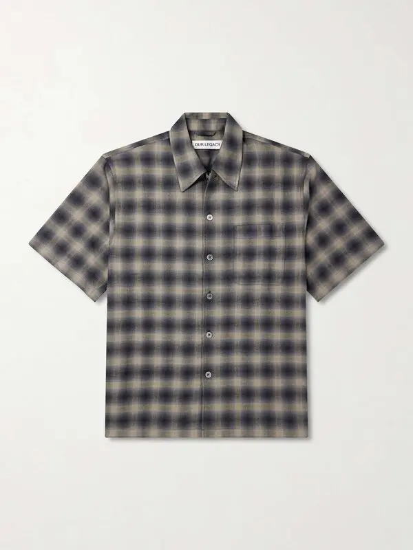 Our Legacy Checked Cotton And Wool-blend Shirt