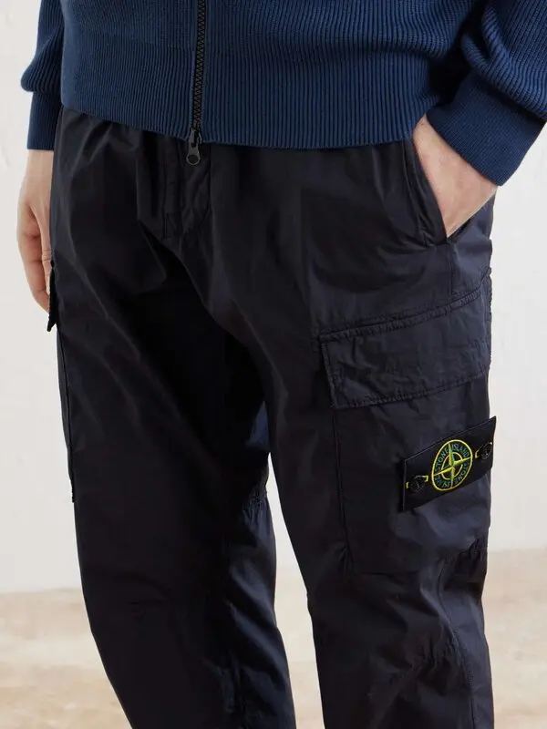 Stone Island Tapered Cotton-blend Trousers