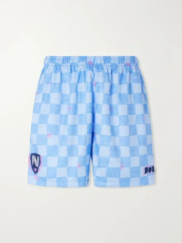 NAHMIAS Scribble Straight-leg Printed Jersey Shorts - Blue