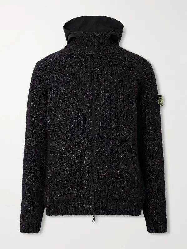 Stone Island Reversible Knitted Cotton-blend Shell Jacket