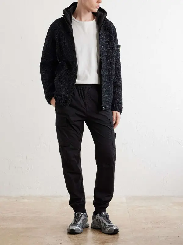 Stone Island Reversible Knitted Cotton-blend Shell Jacket