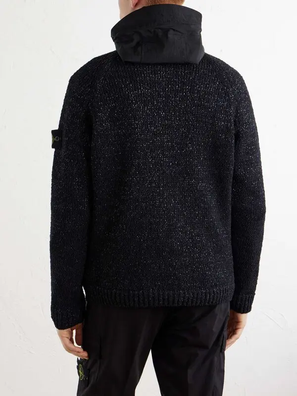 Stone Island Reversible Knitted Cotton-blend Shell Jacket