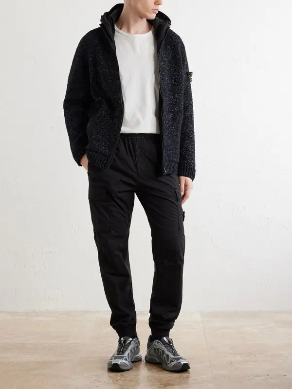 Stone Island Reversible Knitted Cotton-blend Shell Jacket