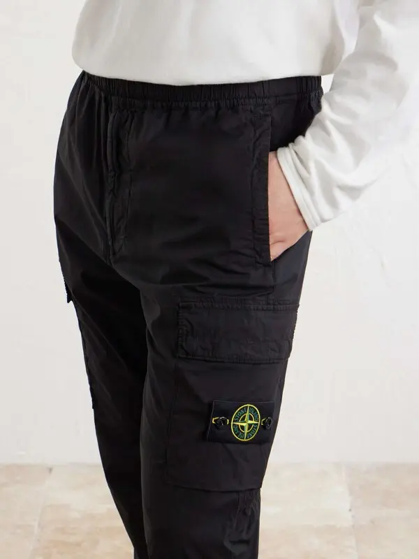 Stone Island Tapered Stretch Cotton-blend Cargo Trousers
