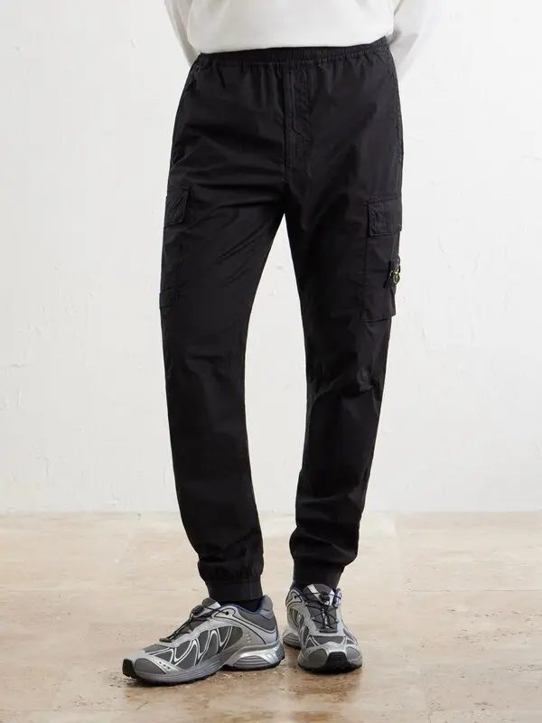 Stone Island Tapered Stretch Cotton-blend Cargo Trousers