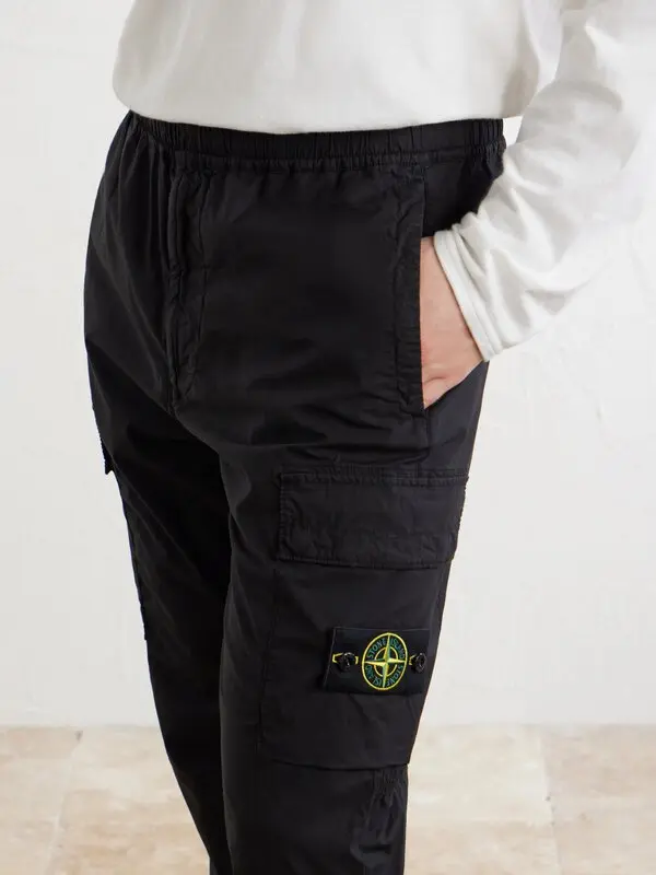Stone Island Tapered Stretch Cotton-blend Cargo Trousers