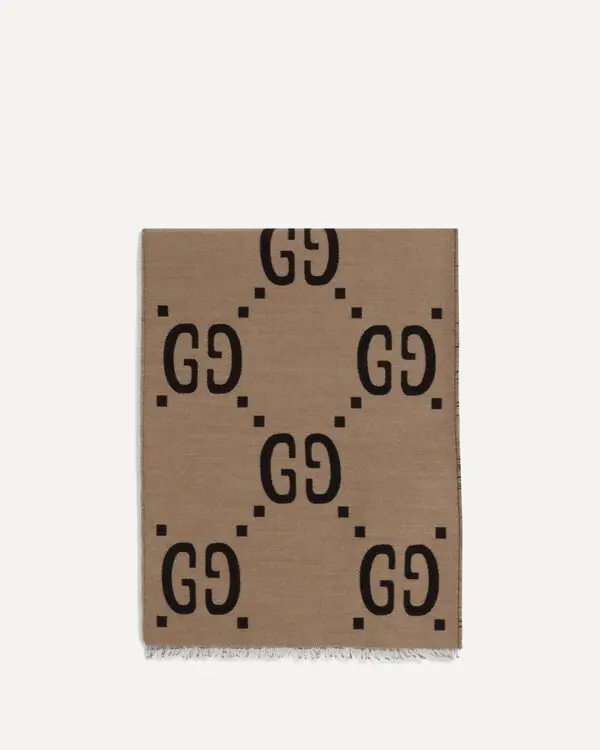 Gucci Gg Supreme Scarf - Brown