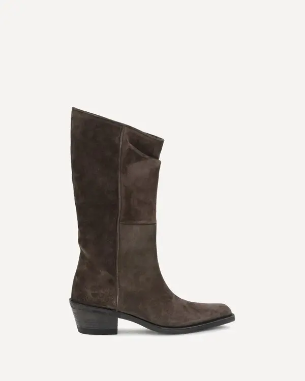 Khaite Clive Suede Mid-calf Boots - Brown