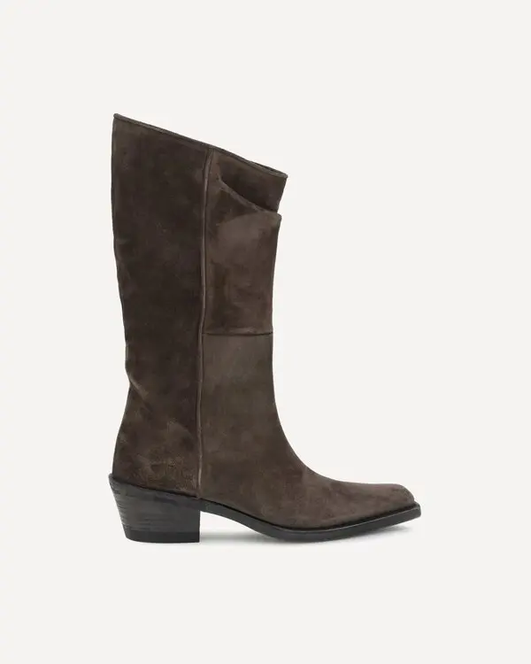 Khaite Clive Suede Mid-calf Boots - Brown