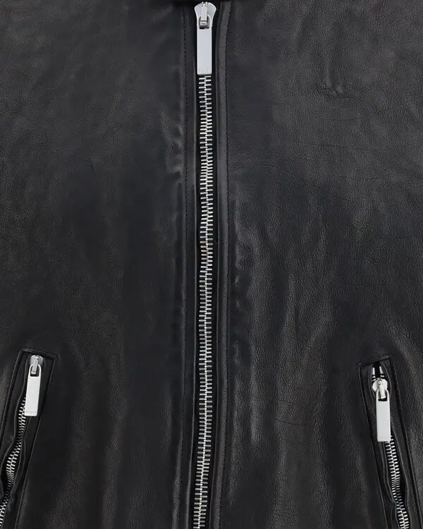 Gucci Buffalo Leather Bomber With Web Trim