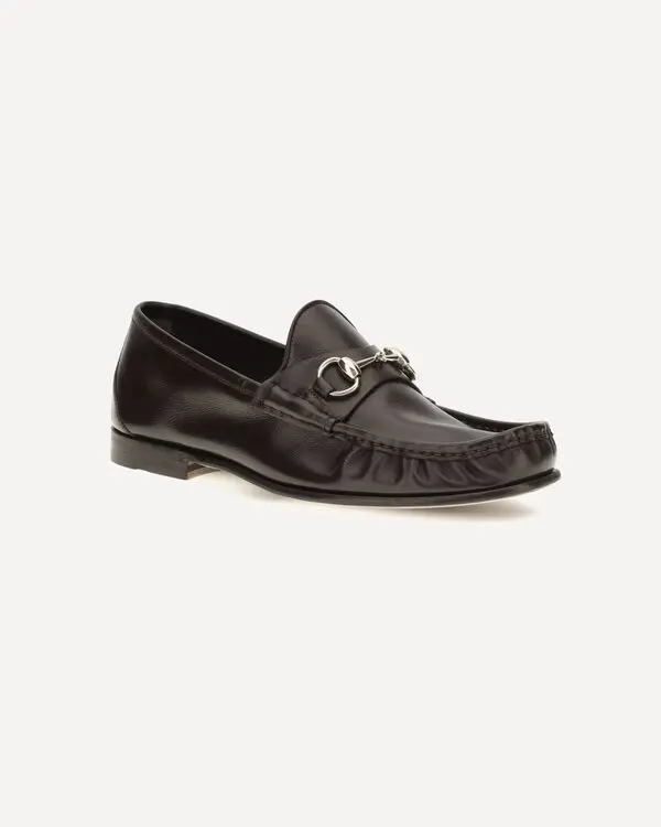 Gucci Lugano Leather Loafers - Brown
