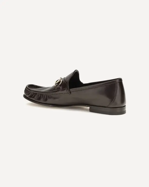 Gucci Lugano Leather Loafers - Brown