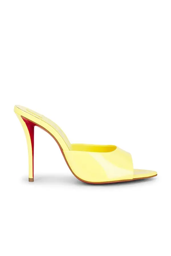 CHRISTIAN LOUBOUTIN Miss Z Mule 100 Sandal In Yellow - Vanilla