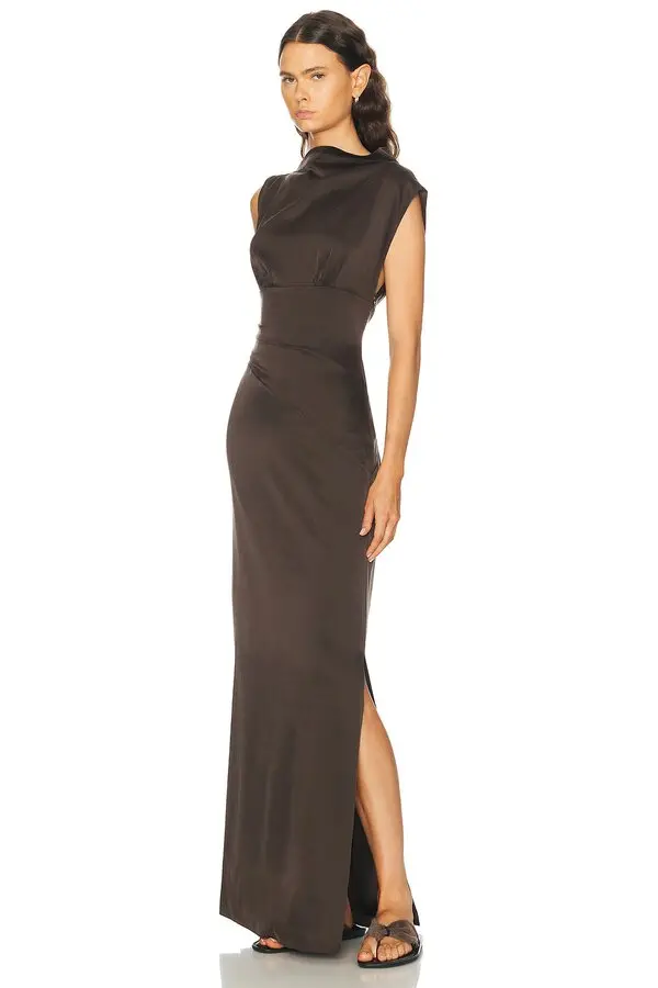 TWP On The Side Gown In Brown