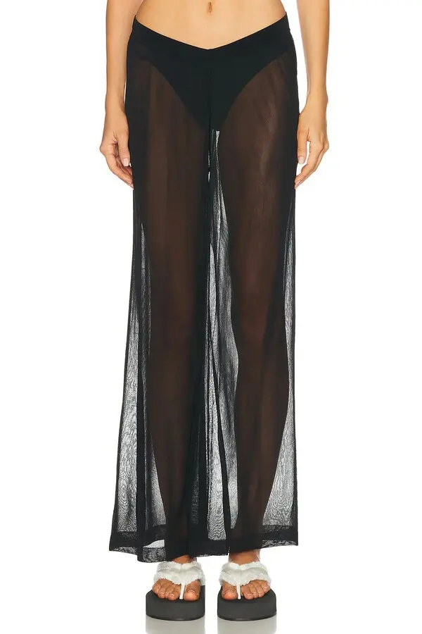 TROPIC OF C Sheer Palazzo Pant - Black