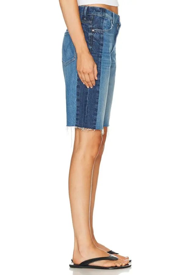 MOTHER The Mid Rise Maven Bermuda Fray Shorts - Double Stacked