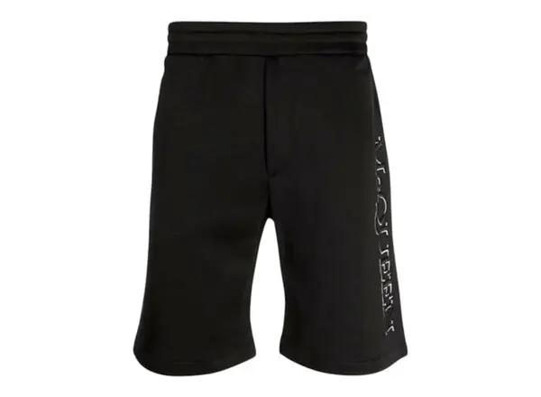 Alexander McQueen Acetate Embroidered Logo Shorts - Black
